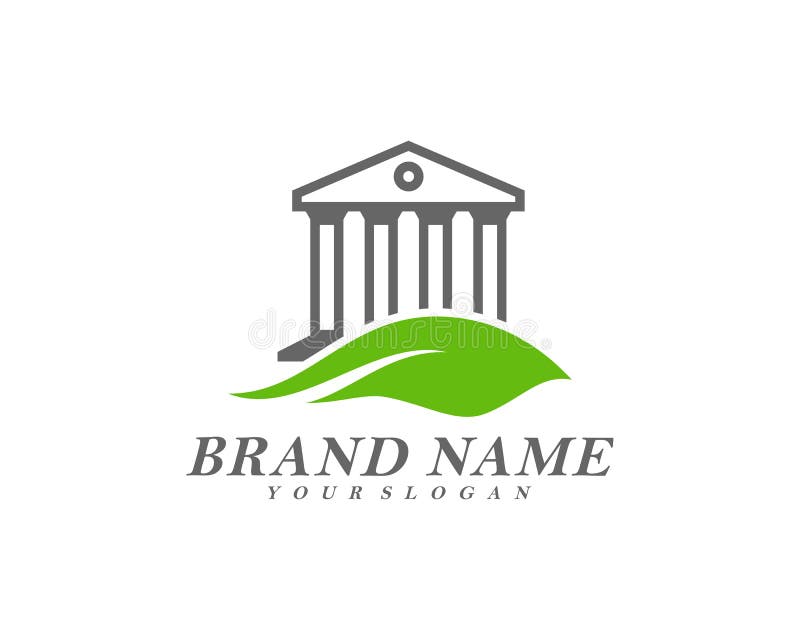 Creative Government Building with Leaf Logo Template Vector, Icon ...