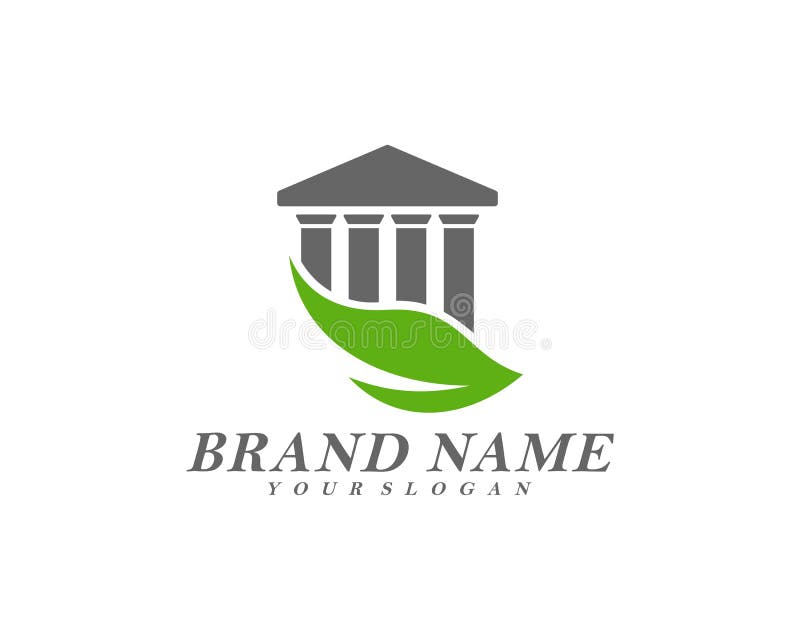 Creative Government Building with Leaf Logo Template Vector, Icon ...