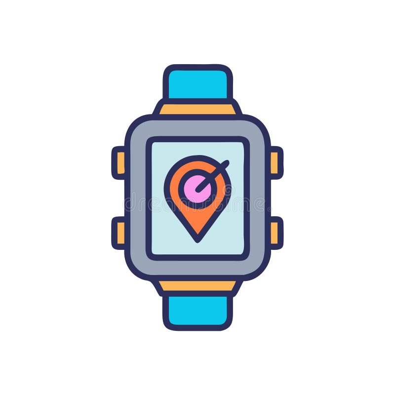 Creative GPS Watch Icon for Adventure Stock Vector - Illustration of ...