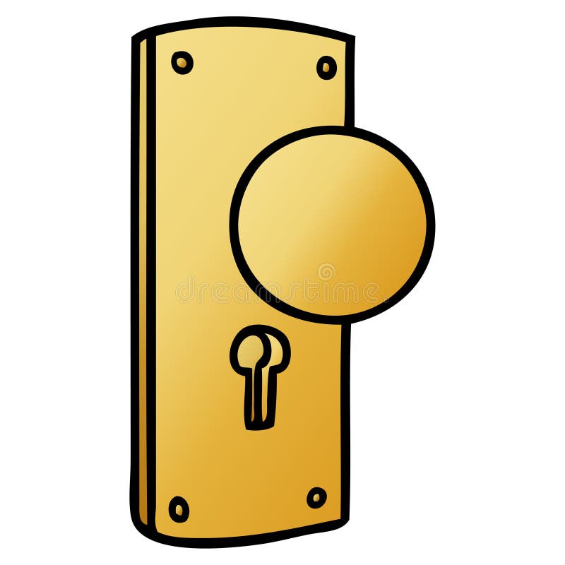 A Creative Gradient Cartoon Doodle of a Door Handle Stock Vector ...