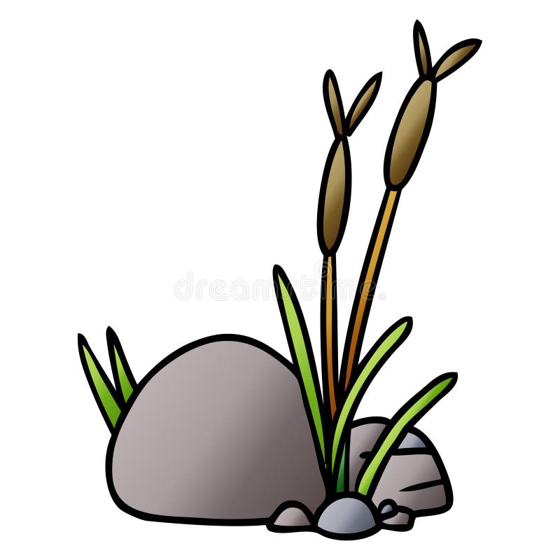 A Creative Gradient Cartoon Doodle of Stone and Pebbles Stock Vector ...