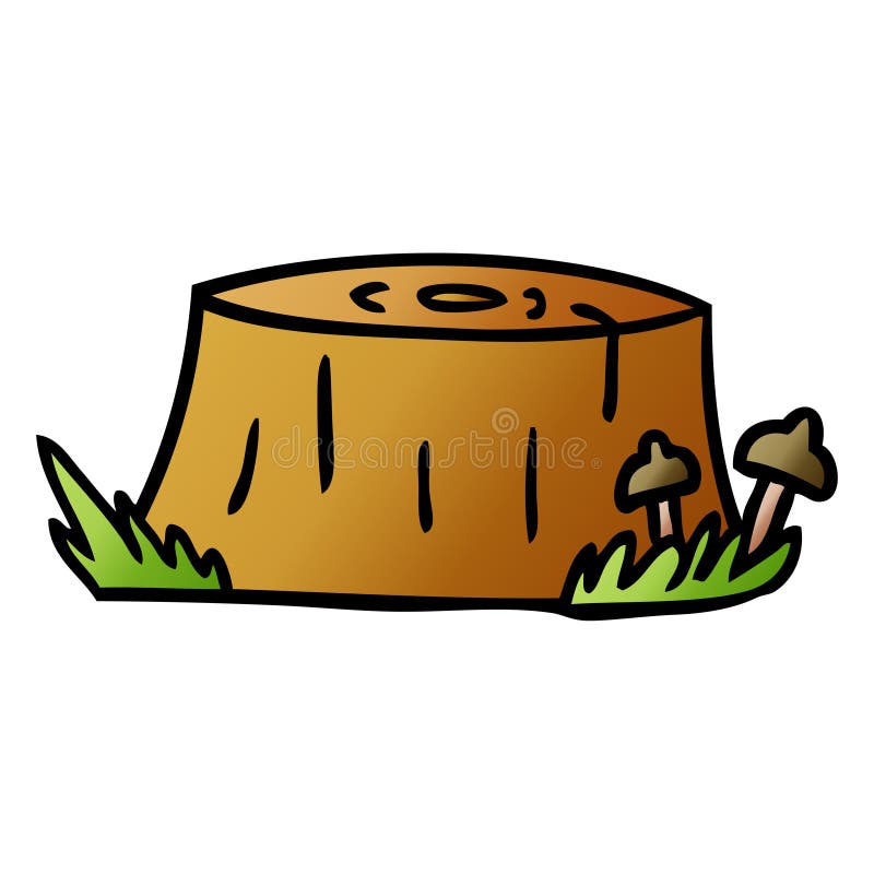 A Creative Gradient Cartoon Doodle of a Tree Log Stock Vector ...