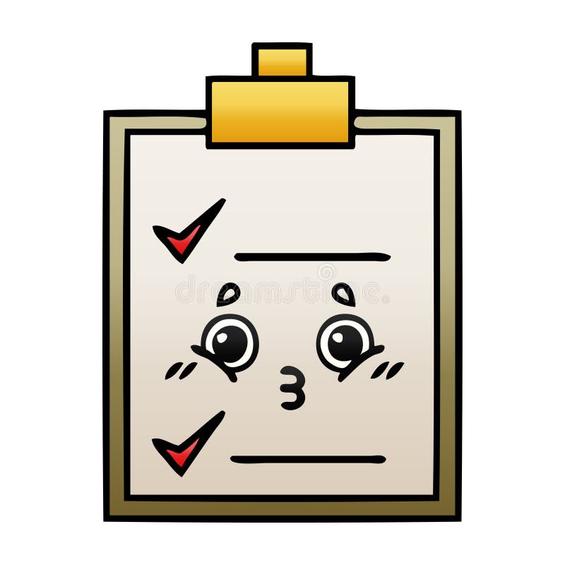 A Creative Gradient Shaded Cartoon Check List Stock Vector ...