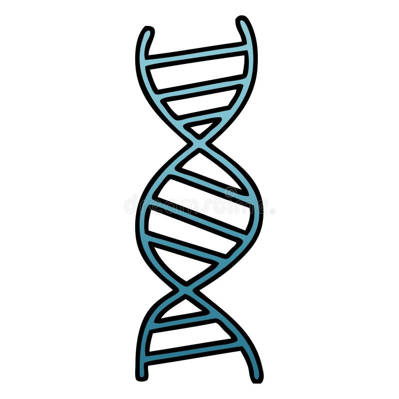 A Creative Gradient Shaded Cartoon DNA Strand Stock Vector ...