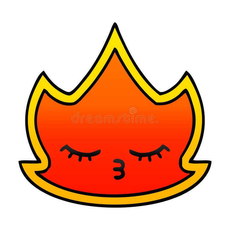 A Creative Gradient Shaded Cartoon Fire Stock Vector - Illustration of ...