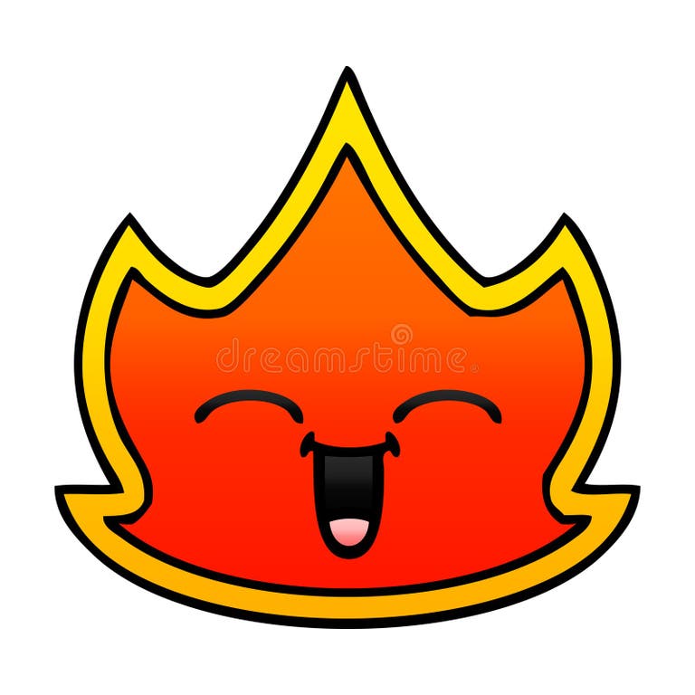 A Creative Gradient Shaded Cartoon Fire Stock Vector - Illustration of ...