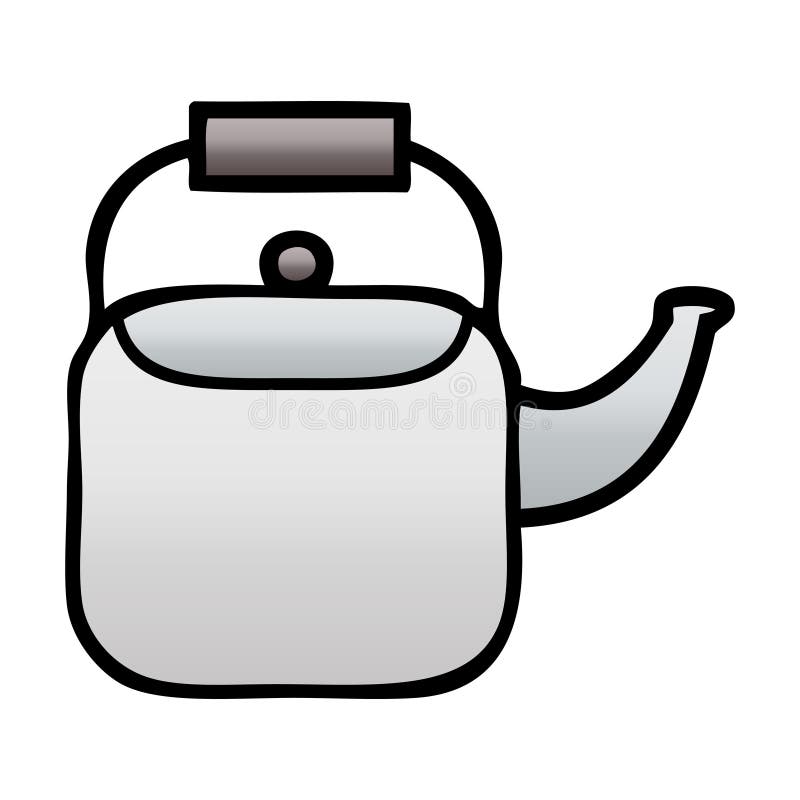 A Creative Gradient Shaded Cartoon Kettle Pot Stock Vector ...