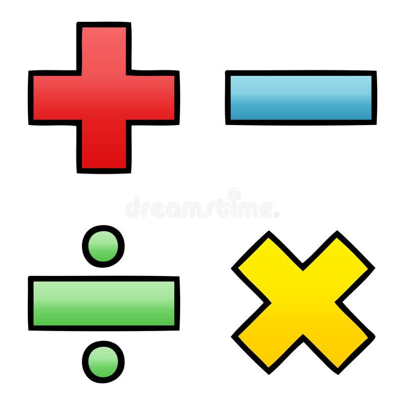 Cute Cartoon Of A Math Symbols Stock Vector Illustration