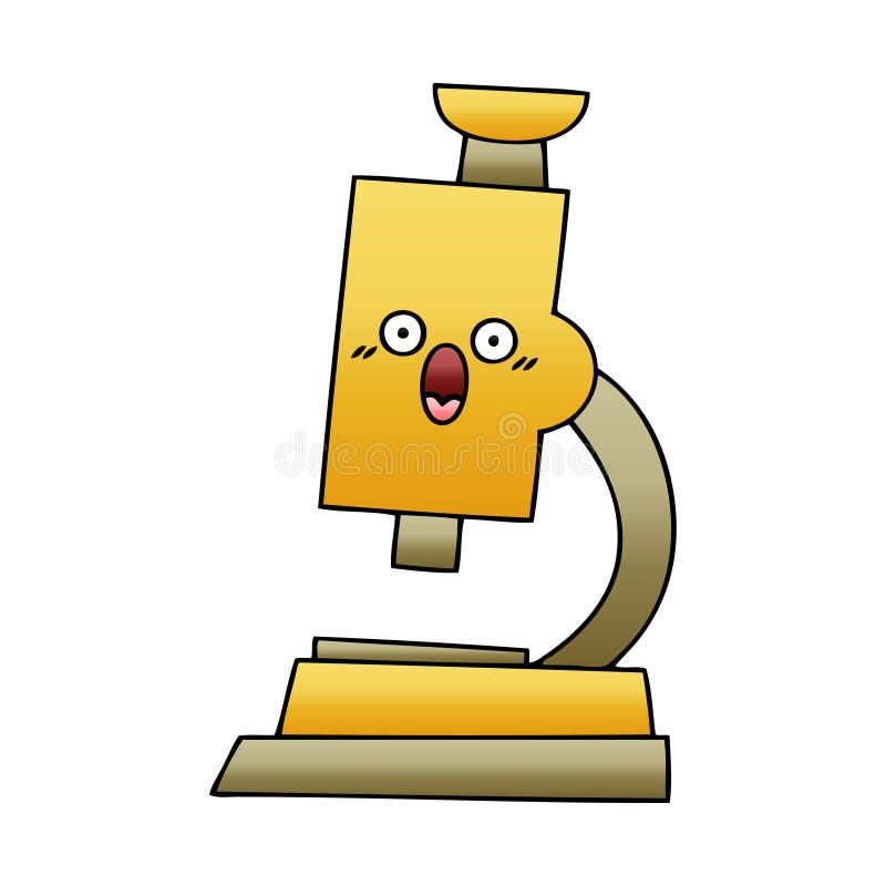 Cartoon Microscope Science Laboratory Magnifier Cute Illustration Retro ...