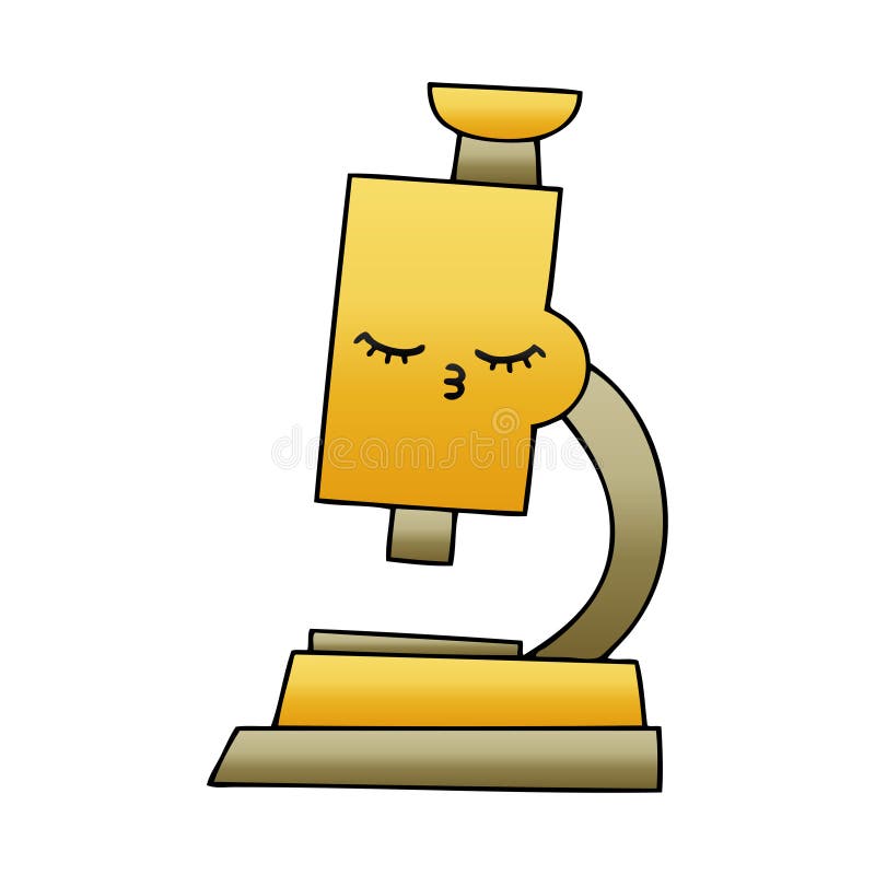 Cartoon Microscope Science Laboratory Magnifier Cute Illustration Retro ...