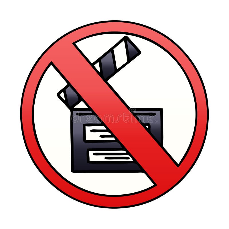 A Creative Gradient Shaded Cartoon No Directing Sign Stock Vector ...