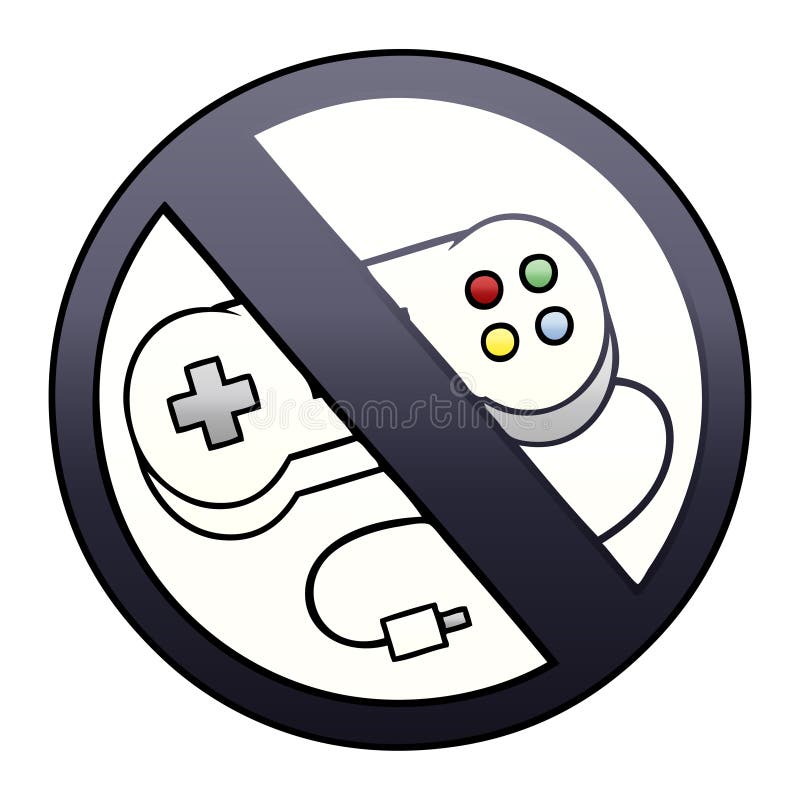 A Creative Gradient Shaded Cartoon No Gaming Sign Stock Vector ...