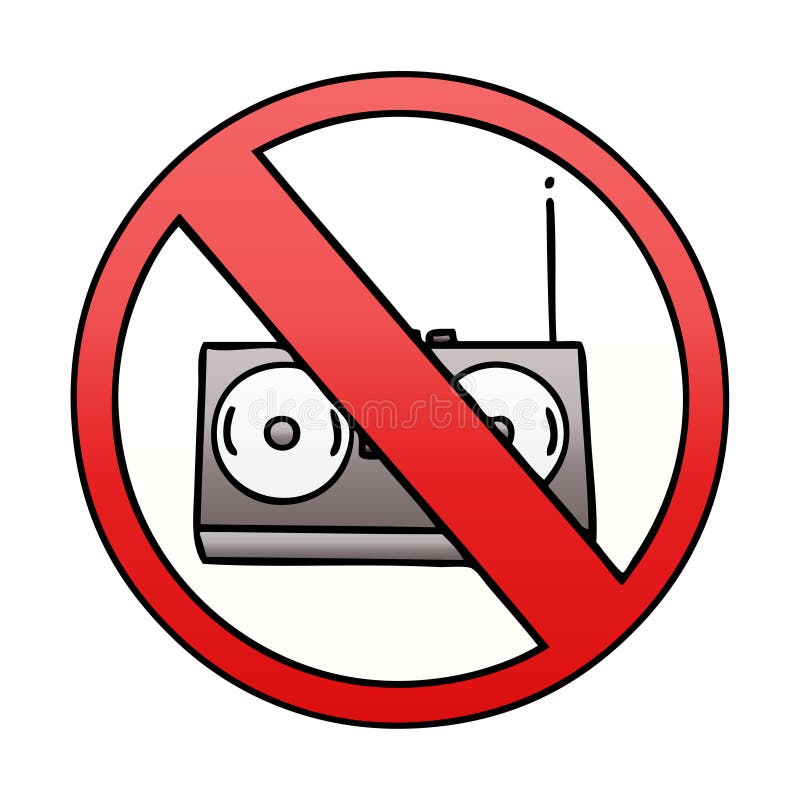 A Creative Gradient Shaded Cartoon No Radio Allowed Stock Vector ...