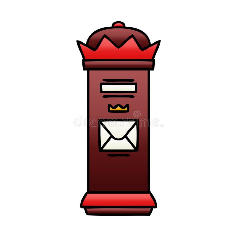A Creative Gradient Shaded Cartoon Post Box Stock Vector - Illustration ...