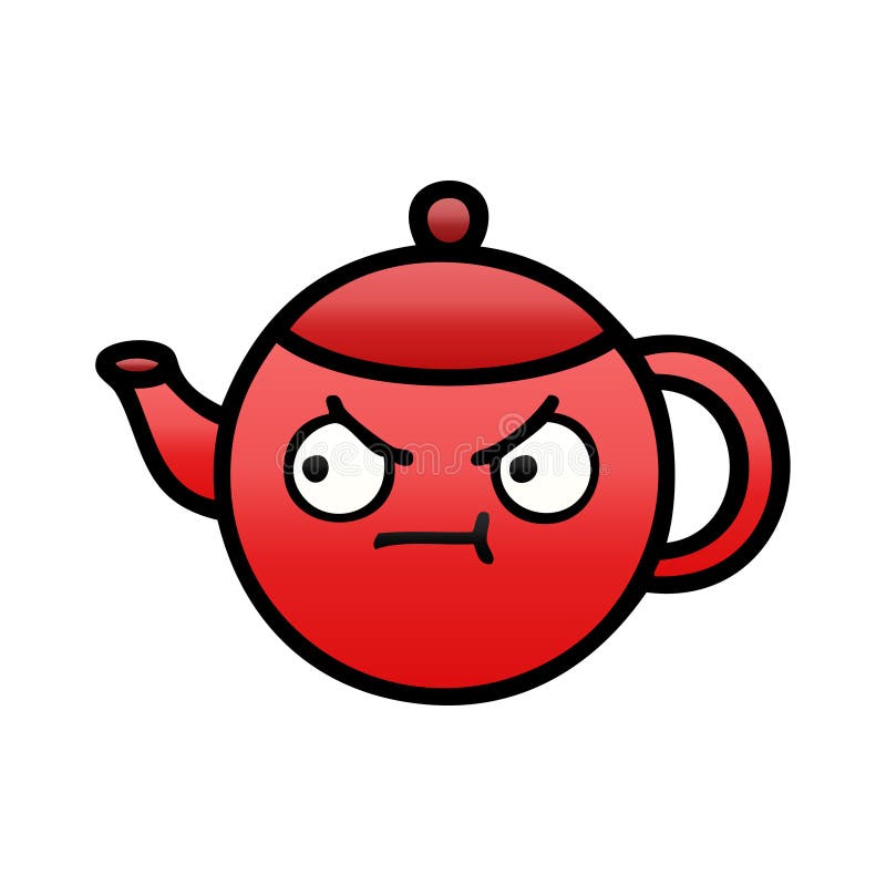 Cartoon Teapot Tea Pot Drink Face Object Cute Illustration Retro ...