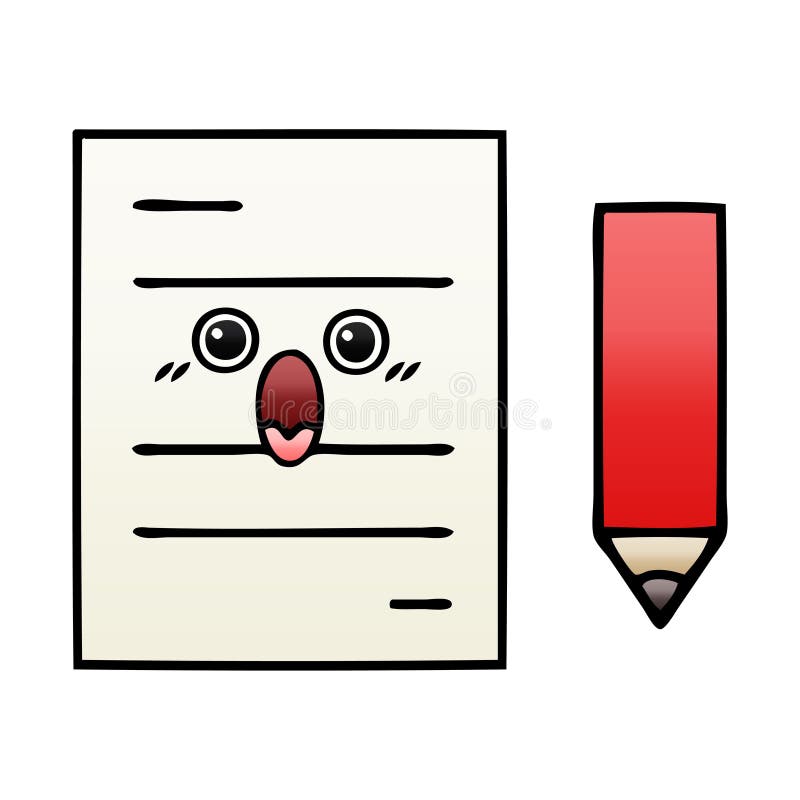 A Creative Gradient Shaded Cartoon Test Paper Stock Vector ...