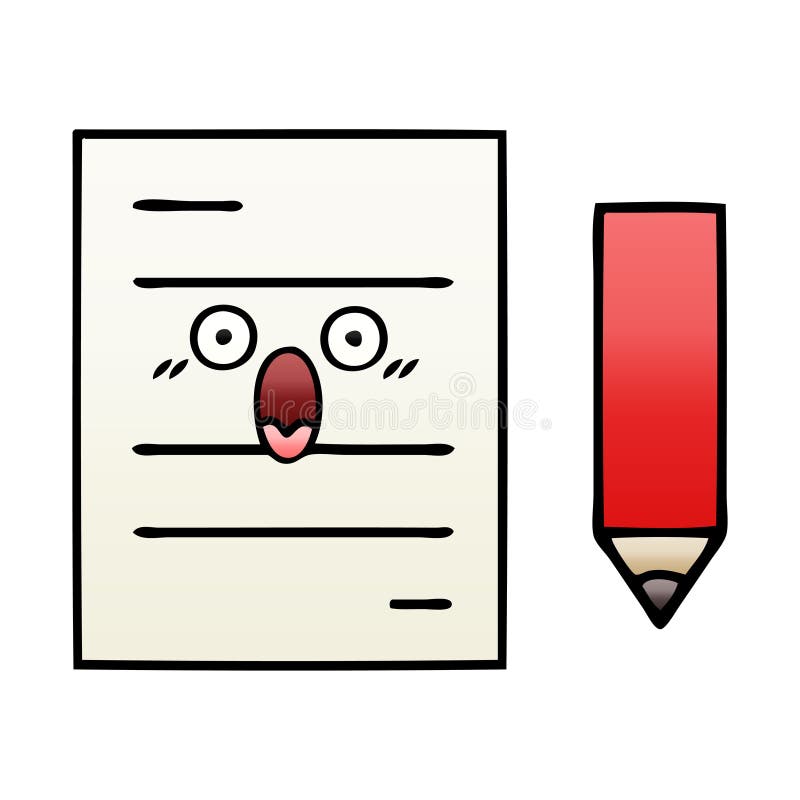 A Creative Gradient Shaded Cartoon Test Paper Stock Vector ...