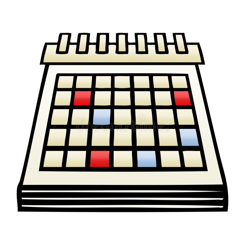 A Creative Gradient Shaded Cartoon Work Calendar Stock Vector ...