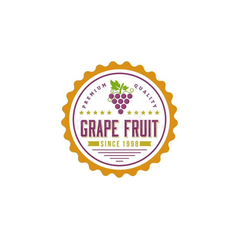Creative Grape Logo Vector Art Logo Stock Illustration - Illustration ...