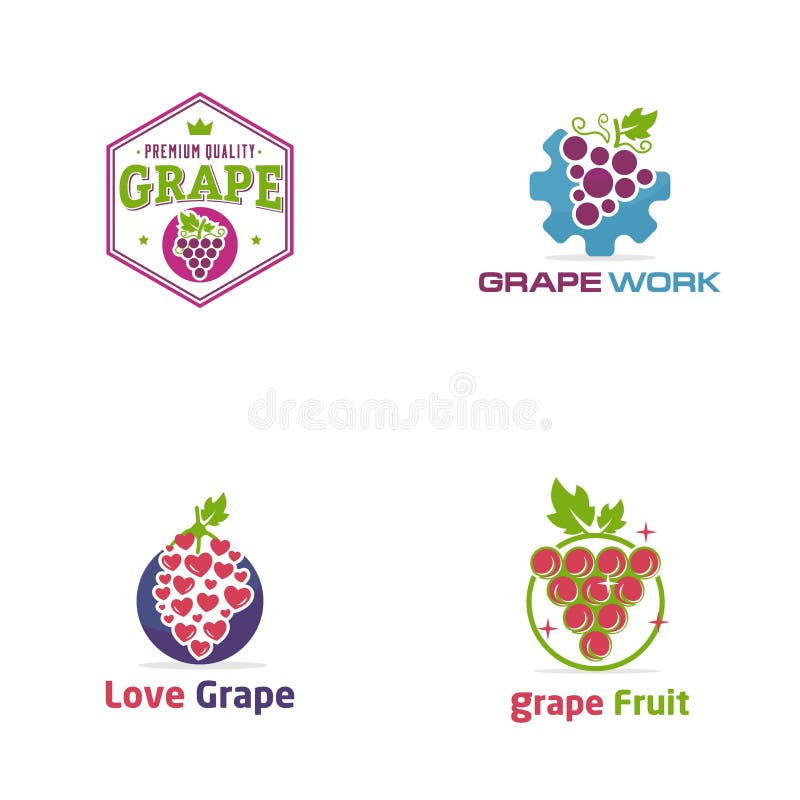 Creative Grape Logo Vector Art Logo Stock Vector - Illustration of ...