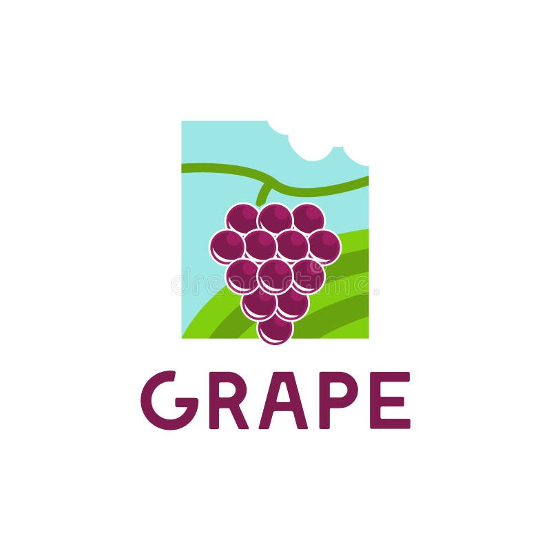 Creative Grape Logo Vector Art Logo Stock Illustration - Illustration ...