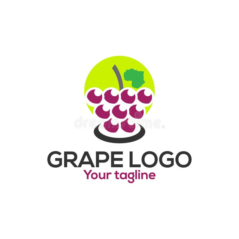 Creative Grape Logo Vector Art Logo Stock Illustration - Illustration ...