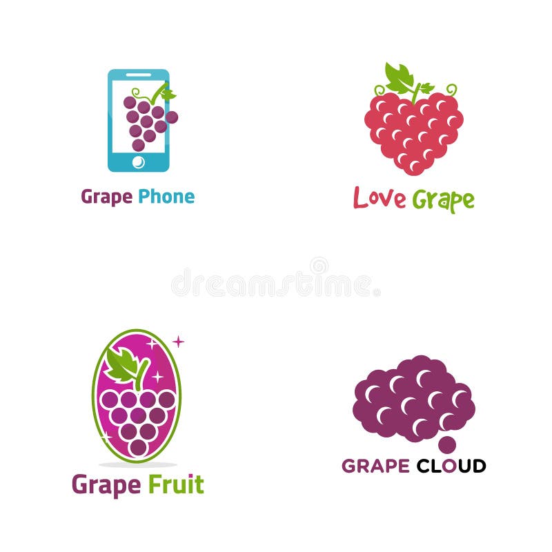Creative Grape Logo Vector Art Logo Stock Illustration - Illustration ...