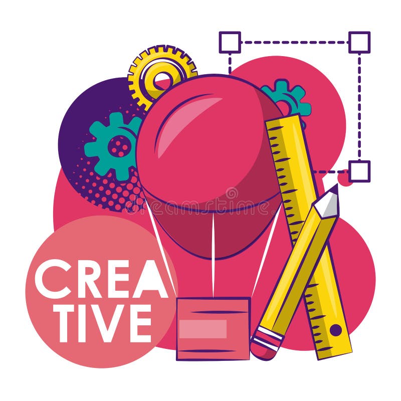 Creative graphic design stock vector. Illustration of pencil - 123581261