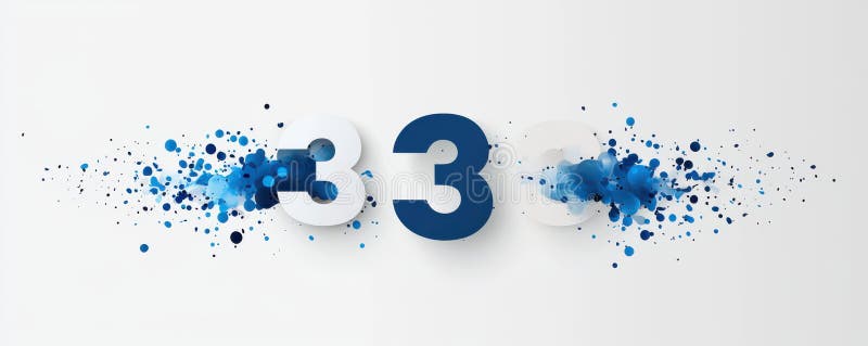 Creative Graphic Design Featuring Number 30 with Dynamic Blue Paint ...