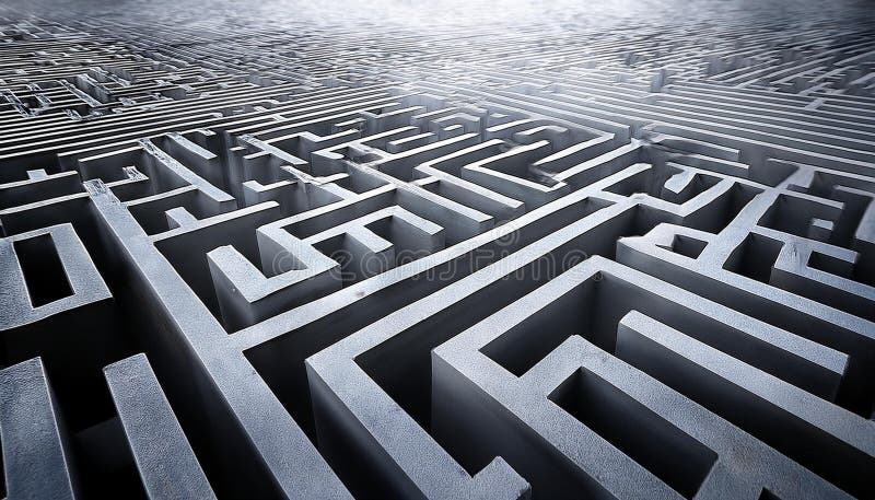 Creative Gray Maze Backdrop Stock Illustration - Illustration of ...