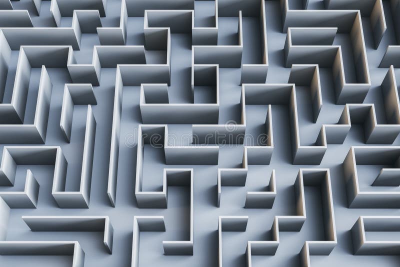 3d gray maze. Top view stock vector. Illustration of complex - 132712241