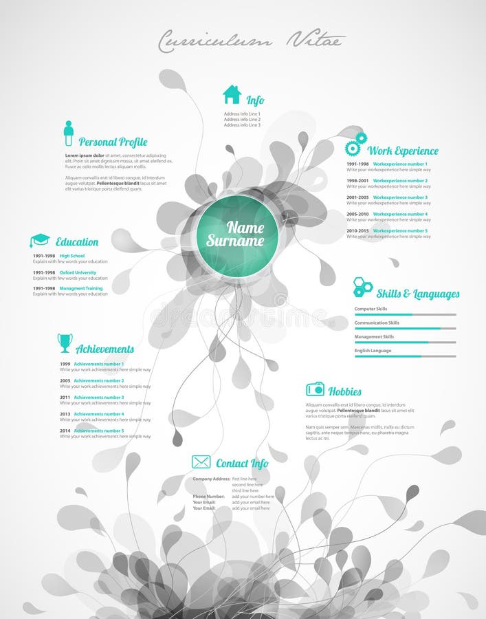 Creative, Color Rich CV / Resume Template Stock Vector - Illustration ...