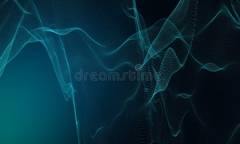 Creative Green Digital Wave Texture Stock Illustration - Illustration ...