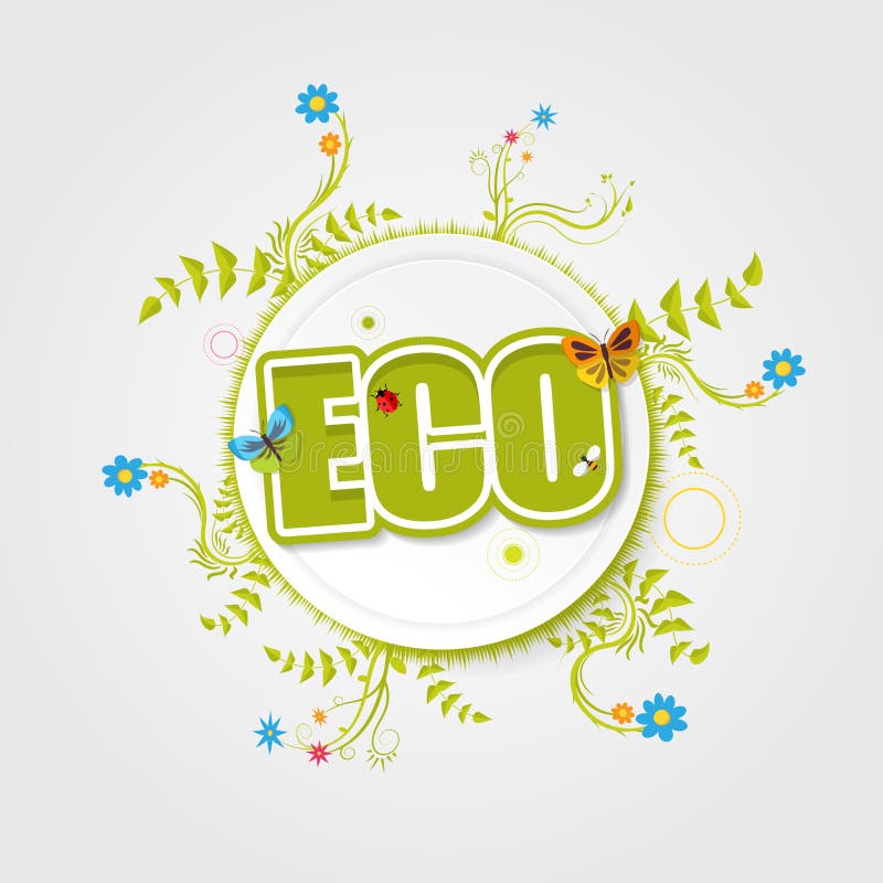 Creative Green Eco Label Design. Stock Vector - Illustration of ...