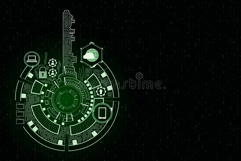 Creative Green Key Interface Backdrop Stock Illustration - Illustration ...