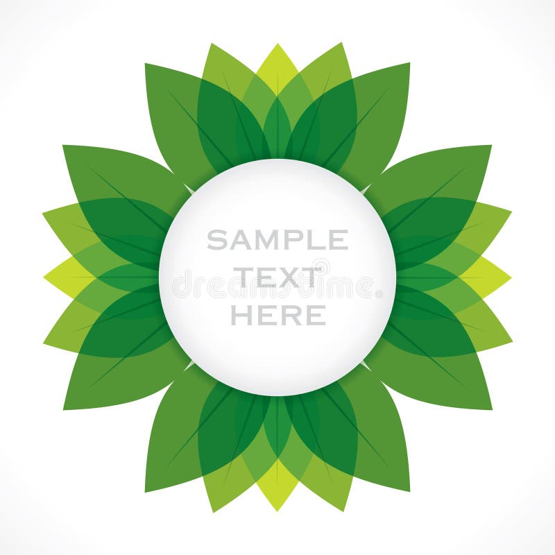 Creative Green Leaf Label Design Stock Vector - Illustration of health ...