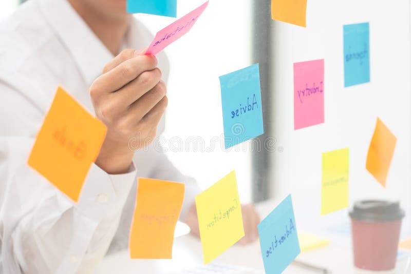 Creative Group of Business People Brainstorming Use Sticky Notes To ...