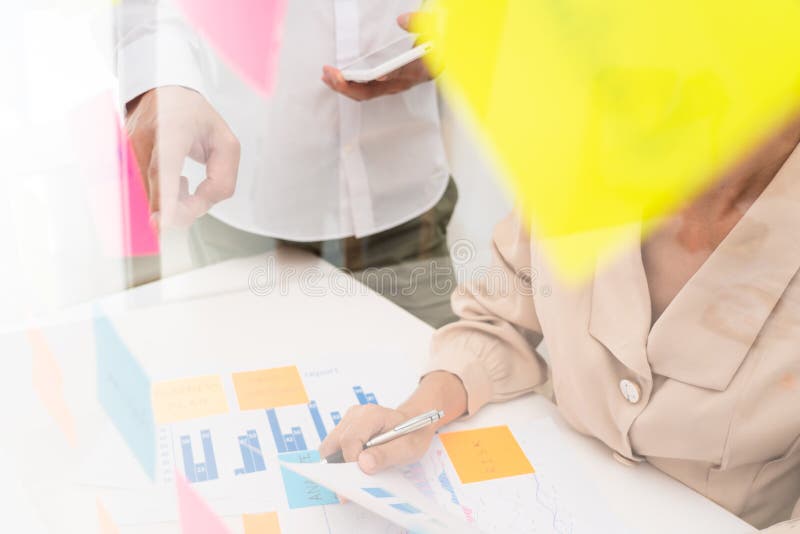 Creative Group of Business People Brainstorming Use Sticky Notes To ...