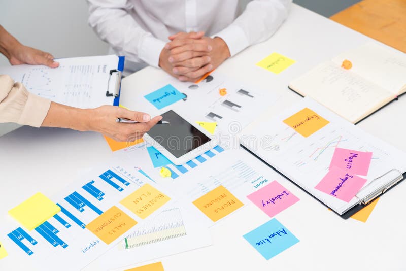 Creative Group of Business People Brainstorming Use Sticky Notes To ...