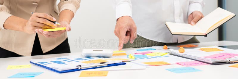 Creative Group of Business People Brainstorming Use Sticky Notes To ...