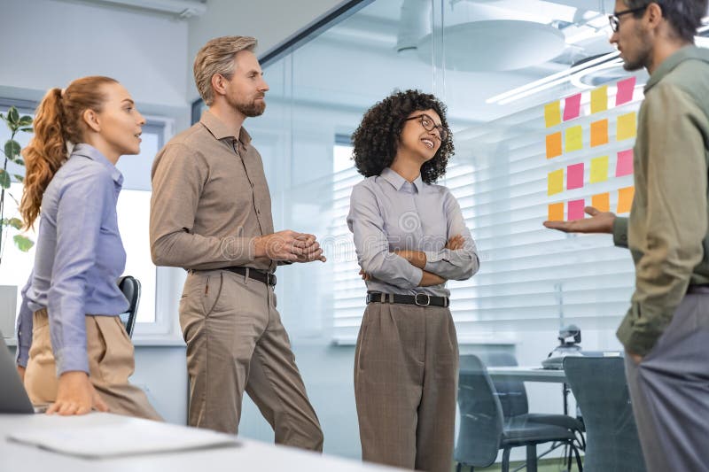 Creative Group or Business People Planning Innovation with Sticky Notes ...