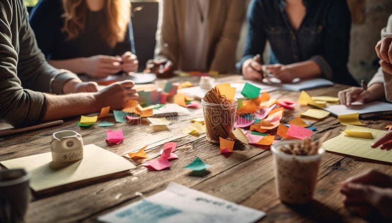 A Creative Group of Men and Women Brainstorming Design Ideas Generated ...