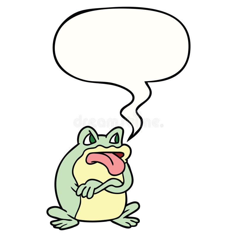 A Creative Grumpy Cartoon Frog and Speech Bubble Stock Vector ...