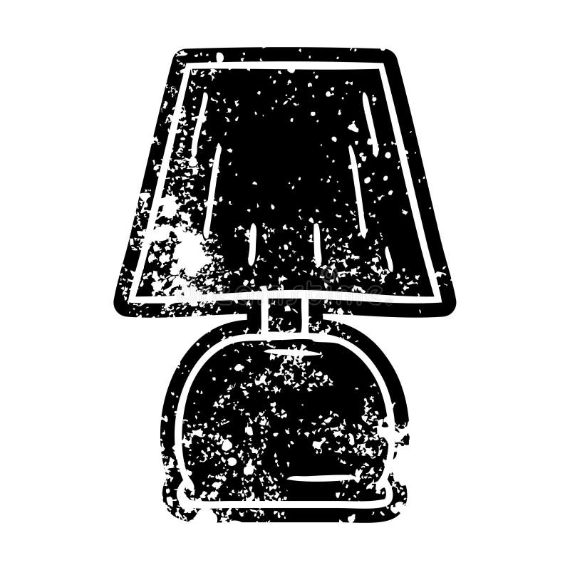 A Creative Grunge Icon Drawing of a Bed Side Lamp Stock Vector ...