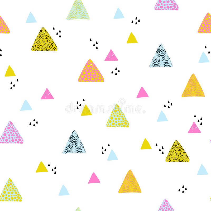 Creative Grunge Triangles Seamless Pattern. Abstract Geometric Texture ...