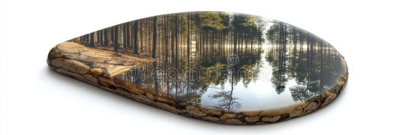 Creative Guitar Pick Made of Bark Reflecting a Forest Landscape with ...
