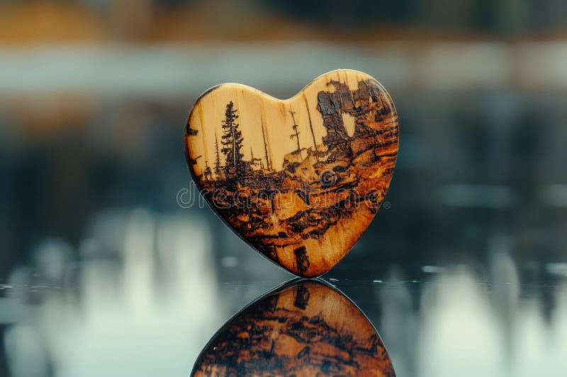 Creative Guitar Pick Made from Bark Reflecting Forest Scenery Captures ...