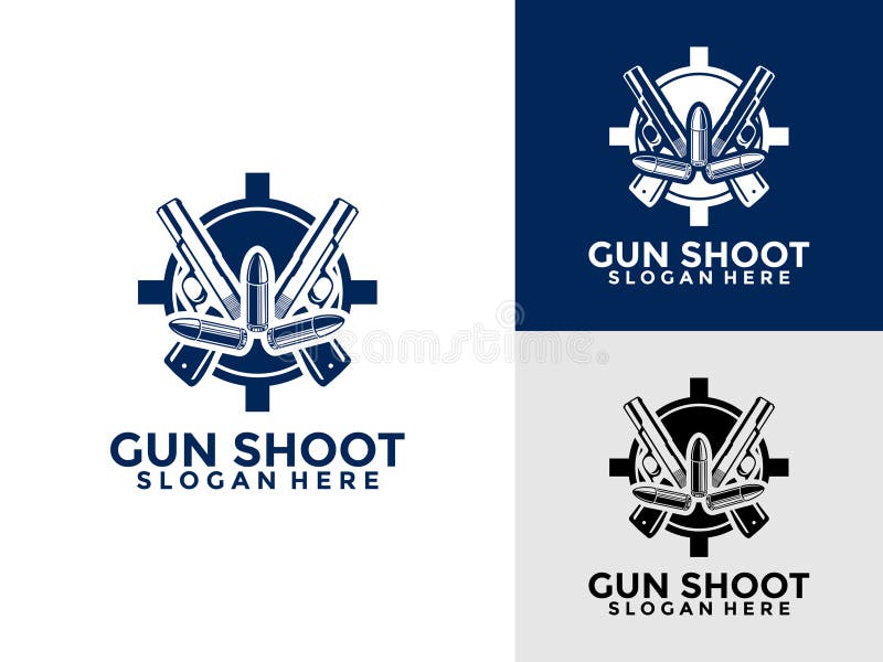 Creative Gun with Bullet Logo Vector Design. Vintage Gun Logo Stock ...