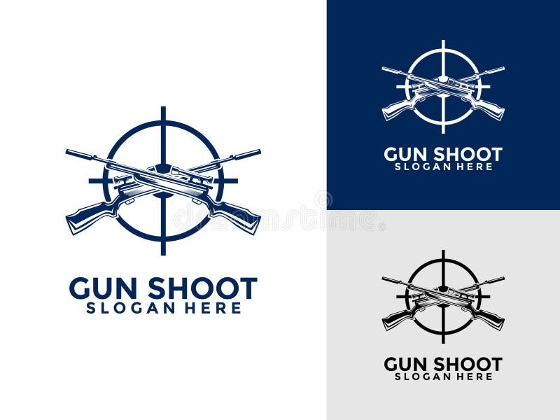 Creative Gun Logo Vector Design. Sniper Shoot Logo Stock Vector ...
