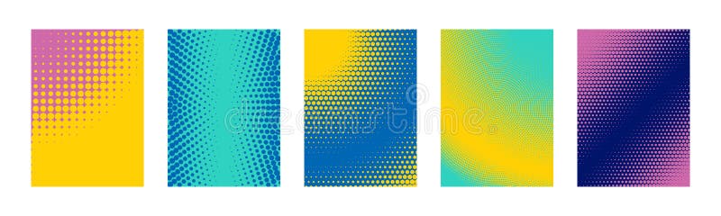 Creative Half-tone Backgrounds in Vibrant Colors for Design Stock ...
